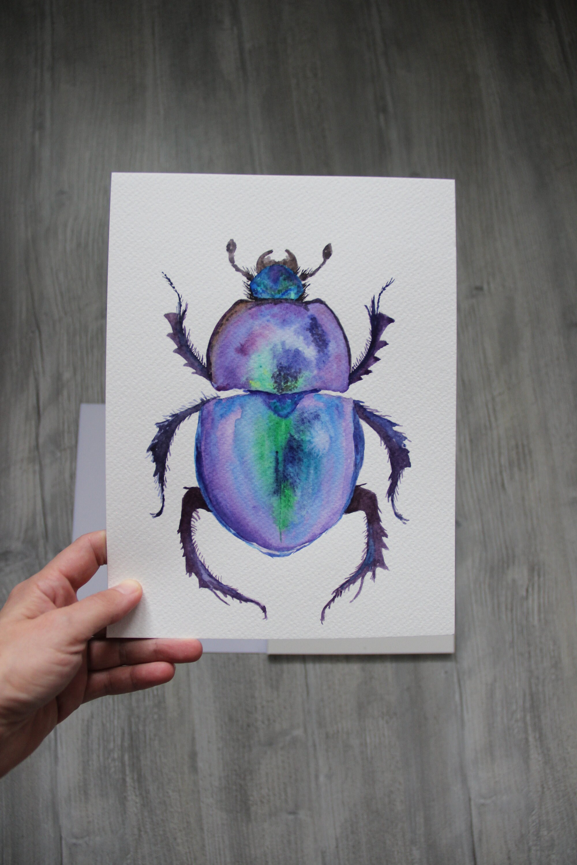 Bug Watercolor Original Painting Insect Watercolor Art Small | Etsy