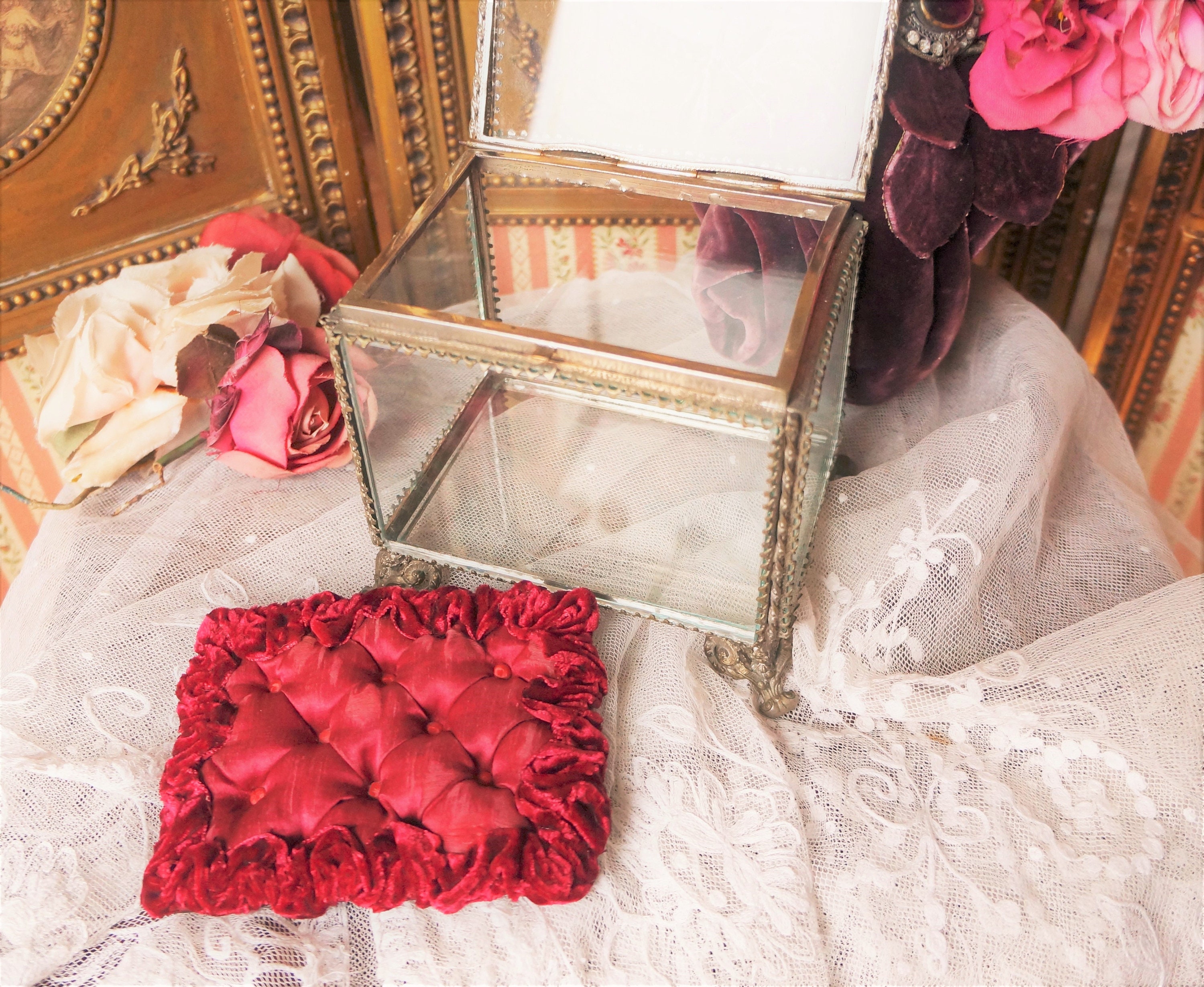 Antique XXL Large Bridal Casket Box. Napoleon III Boudoir Wedding Globe ...