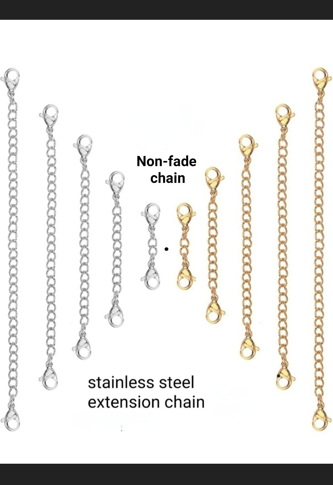 Gold 1 to 18 Inches Clip on Chain Add on Chain Extender or Extension ...