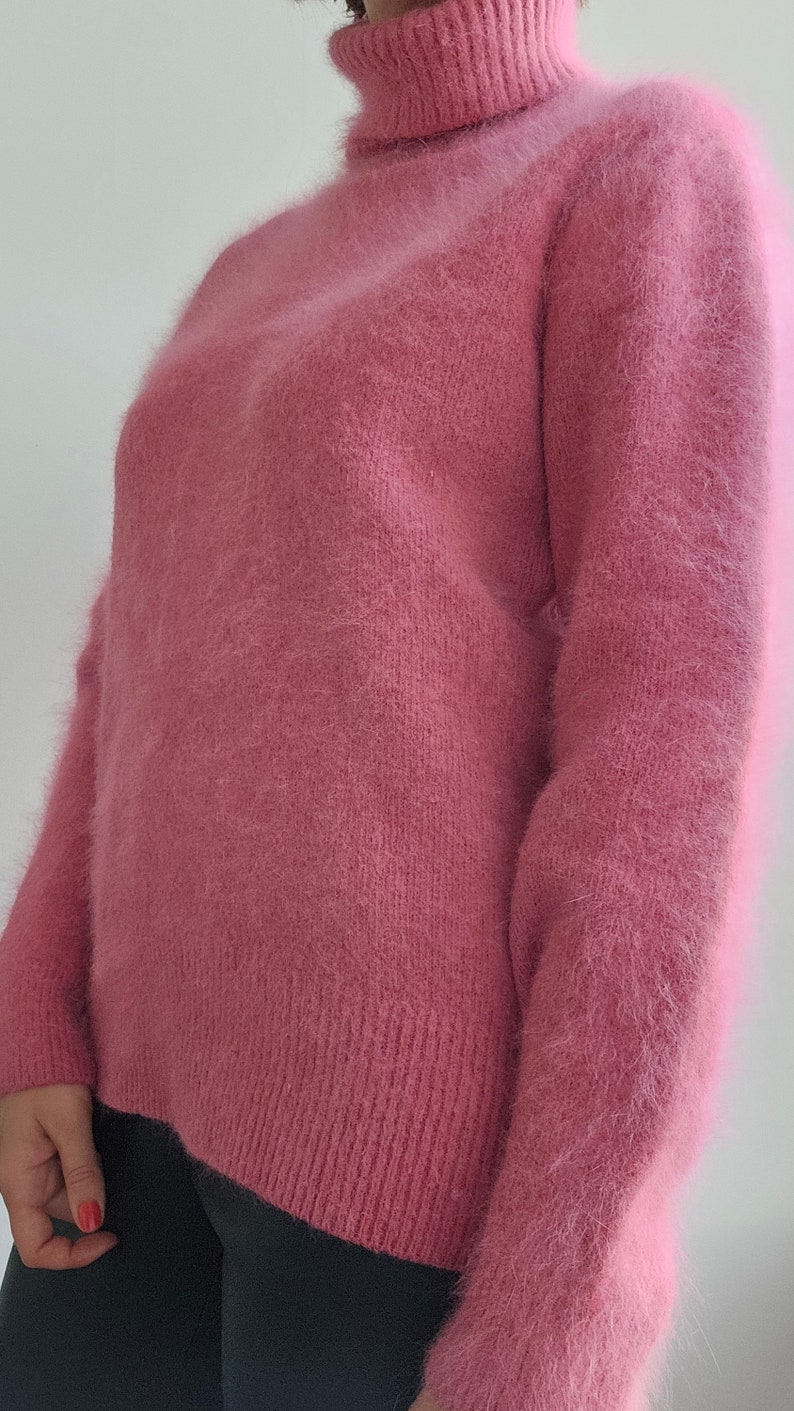 Vintage Pink Angora Turtleneck - Etsy