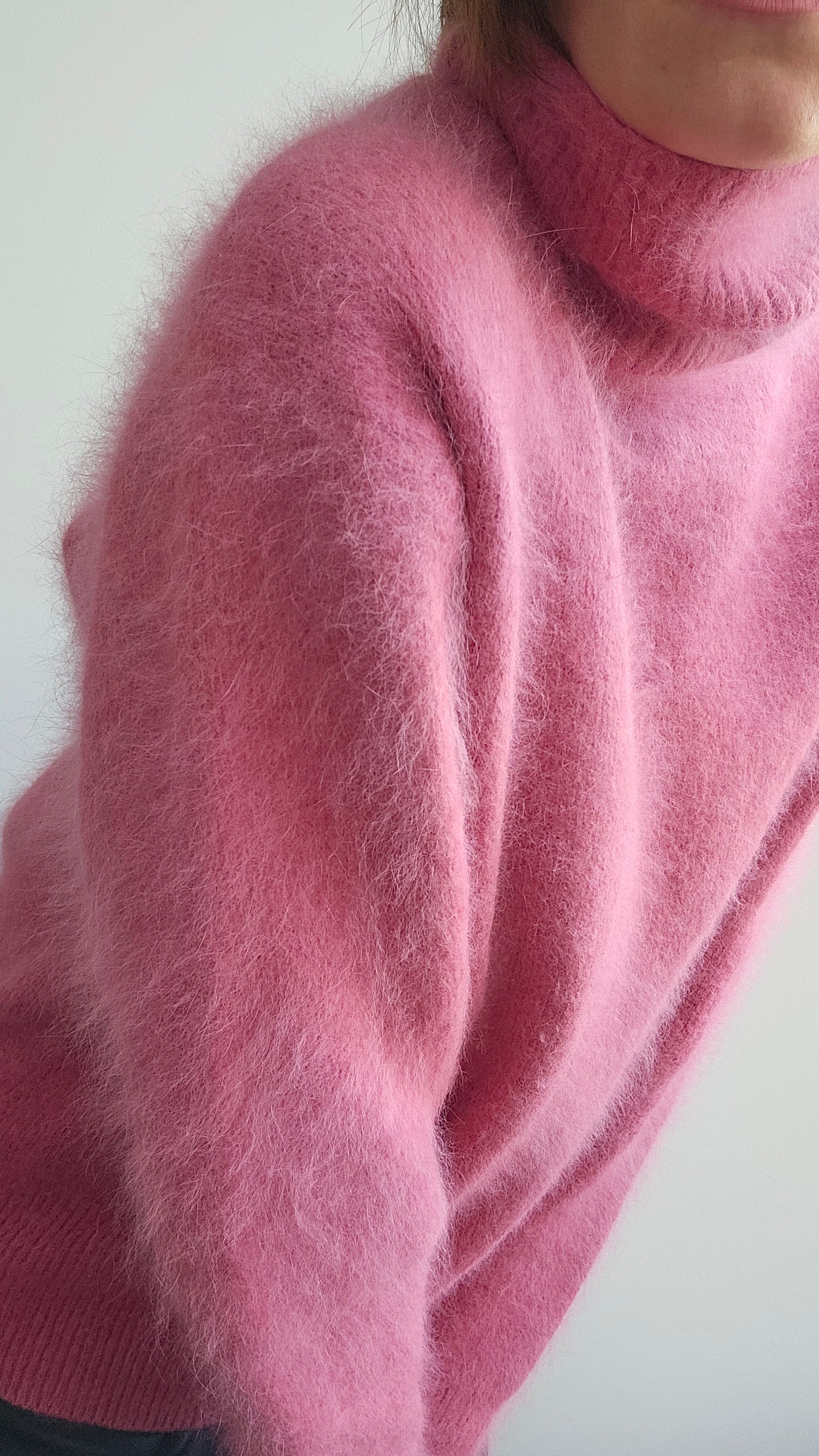 Vintage Pink Angora Turtleneck - Etsy