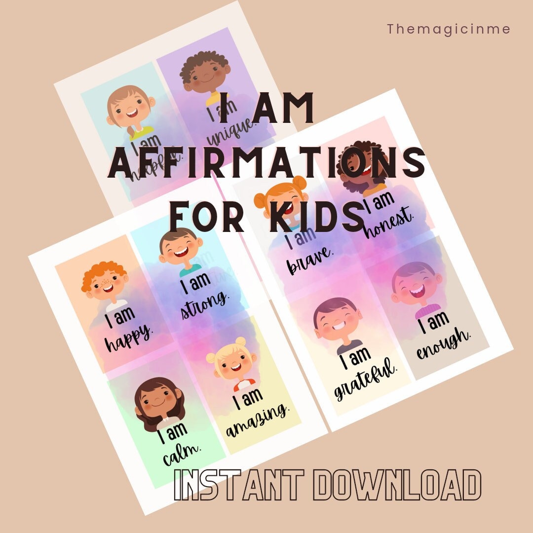I Am AFFIRMATIONS FOR KIDS - Etsy