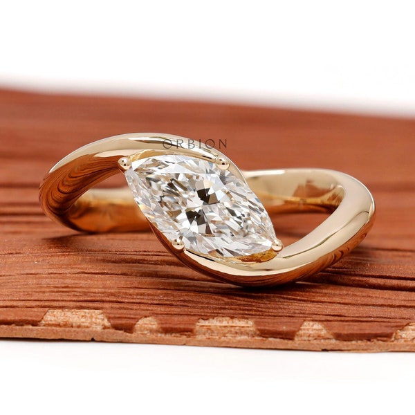 Wave Engagement Ring - Etsy