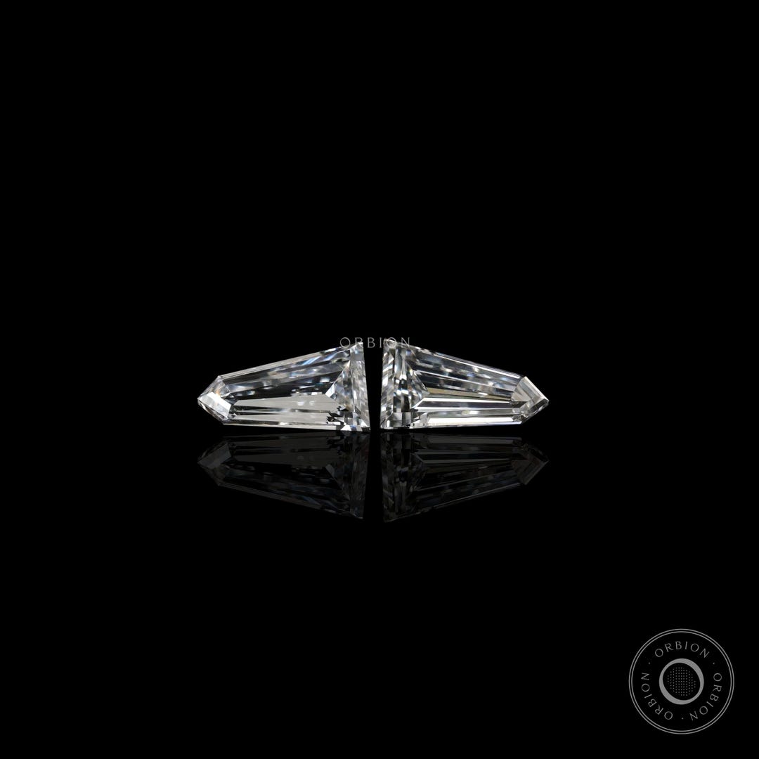 Pair of Step Cut Bullets Lab Grown Diamond, DEF-VVS, Loose CVD Diamonds ...