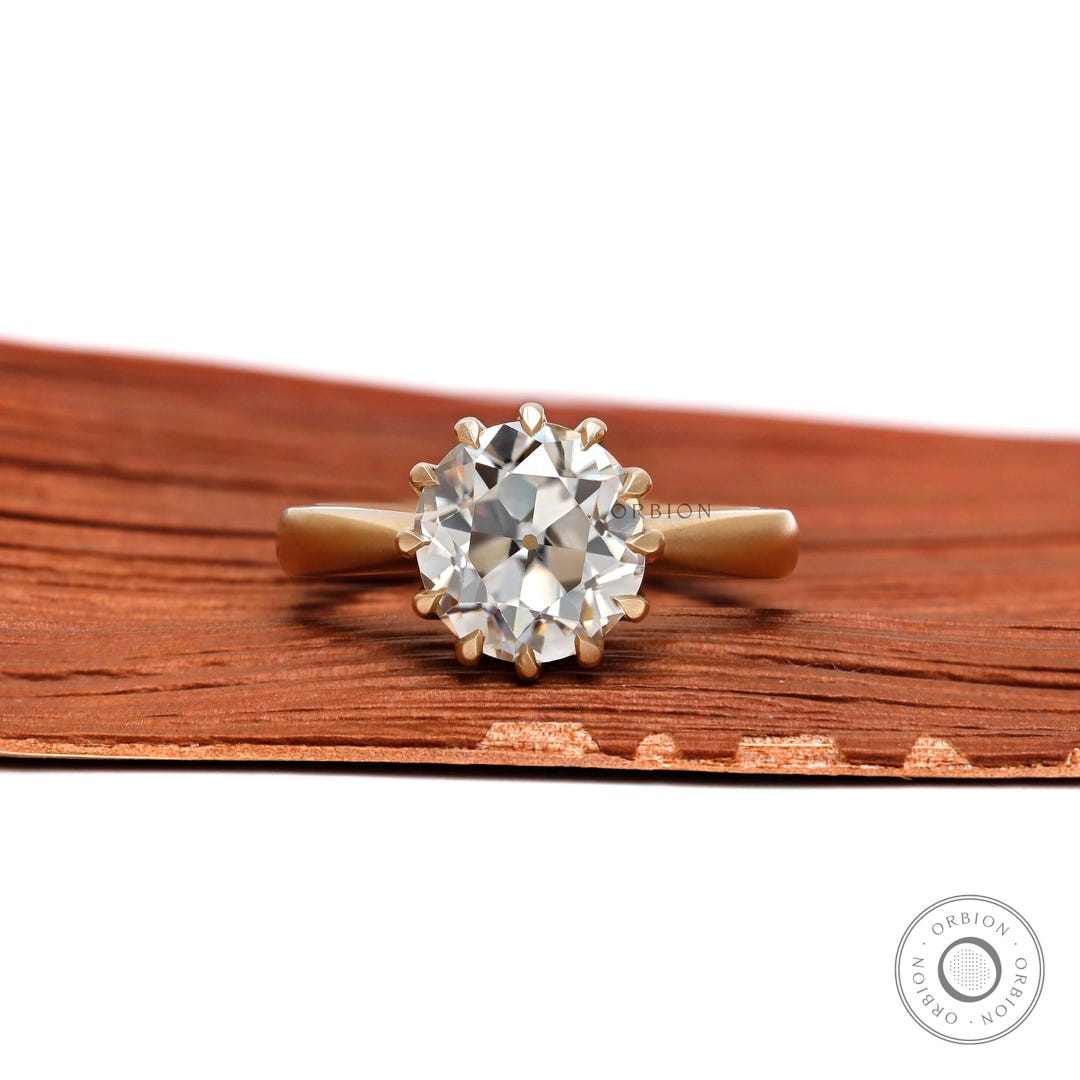3 CT Elongated OEC Moissanite Vintage Engagement Ring, Promise Ring for ...