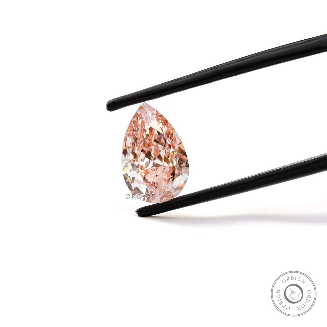 3.00 CT Pear Cut Fancy Vivid Pink Lab Grown Diamond, Modified Brilliant ...