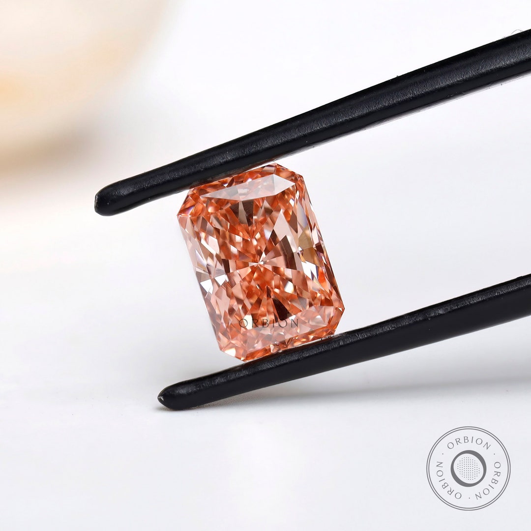 1.70 CT Fancy Pink Lab Grown Diamond, Radiant Cut Loose Pink Diamond ...