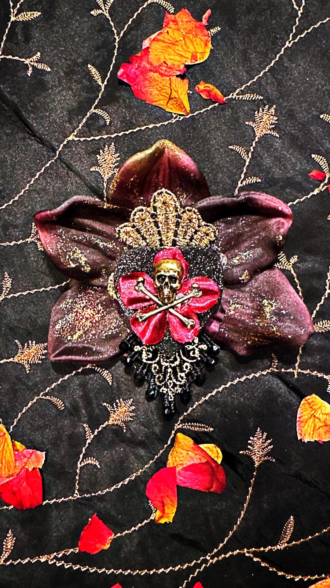 Gorgeous Gothic Pin up Hair Clip. Beautiful Purple Glittered Orchid ...