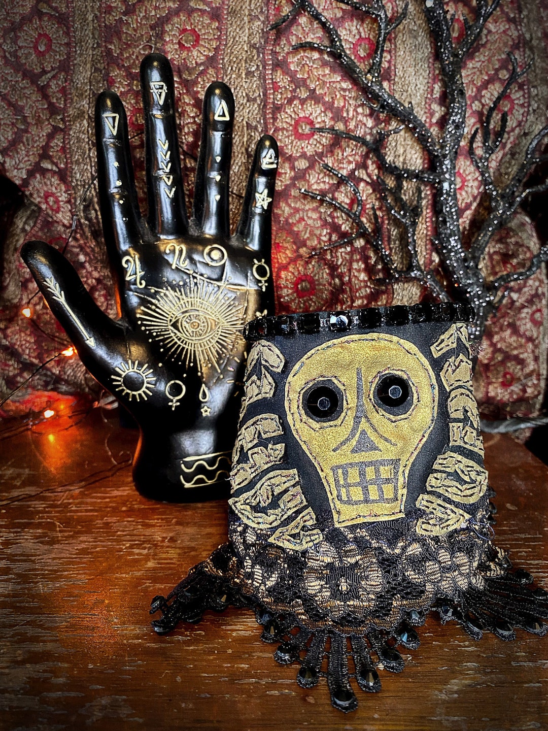 New England 17th Century Tombstone Death Head Hand Crafted Cuff ...