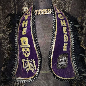 Handmade Voodoo Costume Collar: Baron Samedi, Feather & Sequin Trim - Etsy