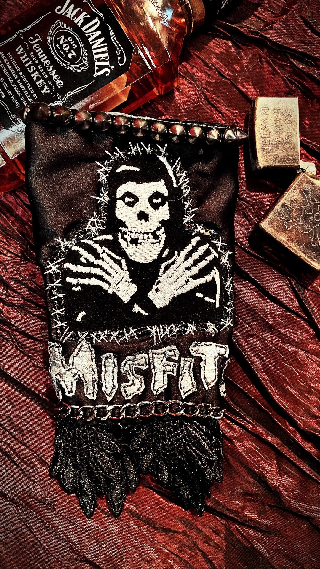 I Want Your SKULL. Glamorous Handcrafted Horror Punk Black Satin ...