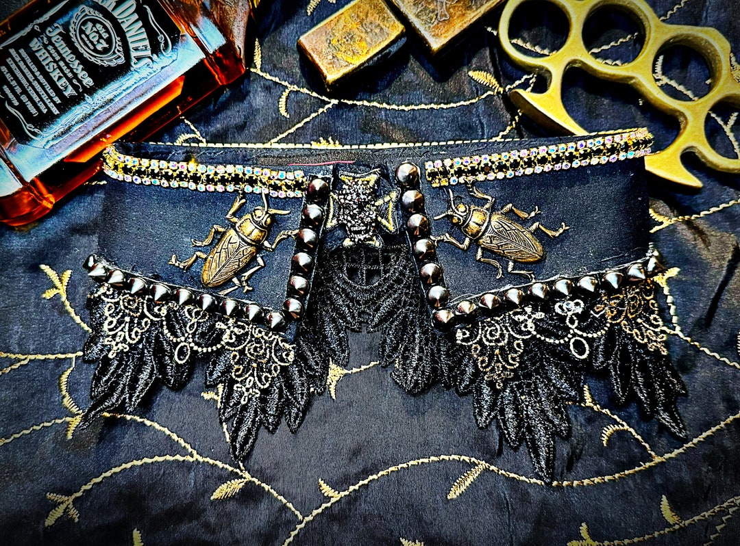 Handcrafted Punk Rock Collar: Boston Hardcore Neckpiece With Cockroach ...