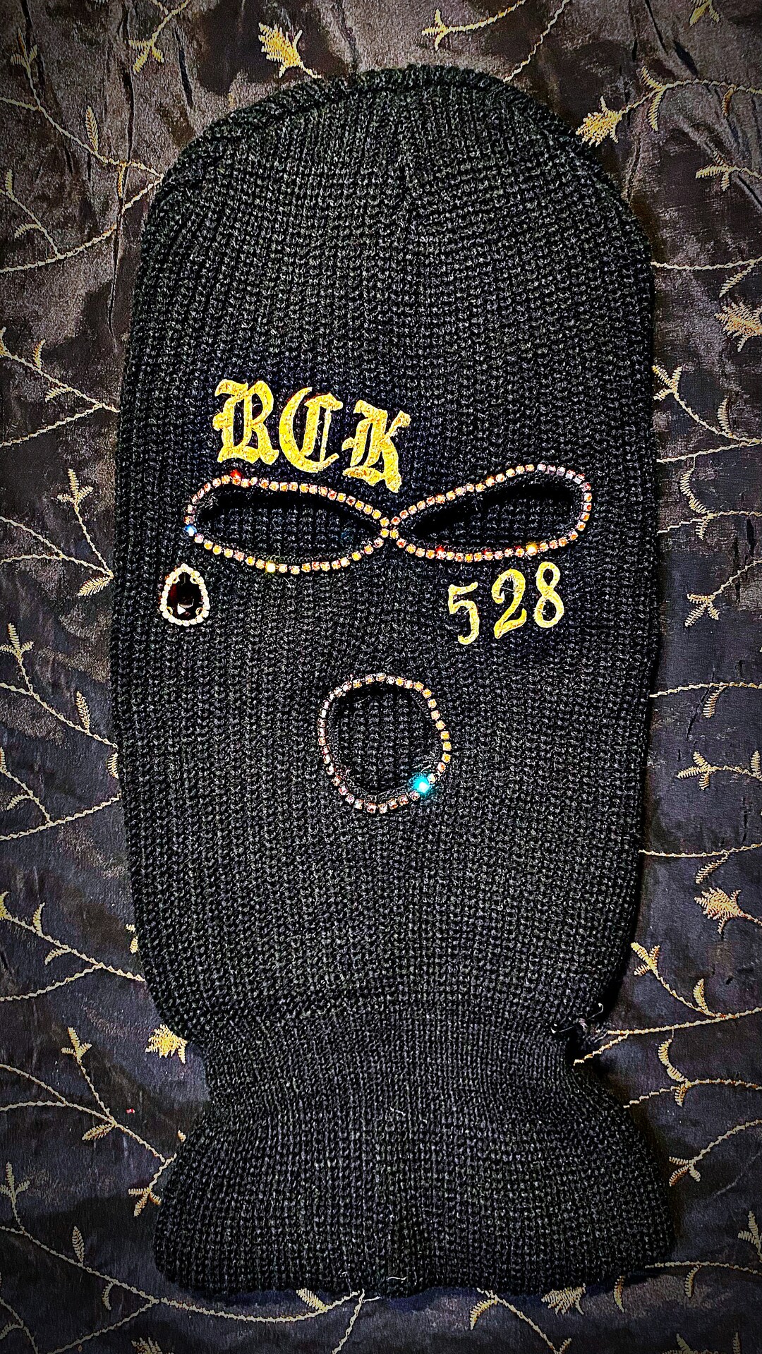 Rhinestone Boston Punk Ski Mask: Rockcitykult Fashion Balaclava - Etsy