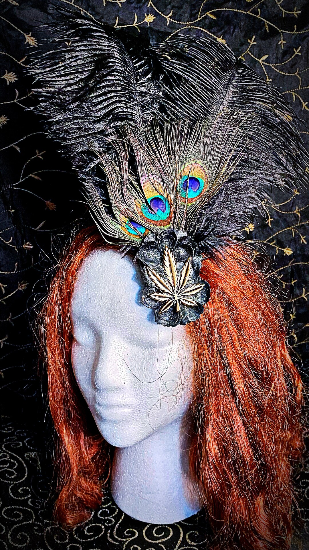 Fabulous Gothic Themed Burlesque Feather Hair Accessory Decorative Hair ...