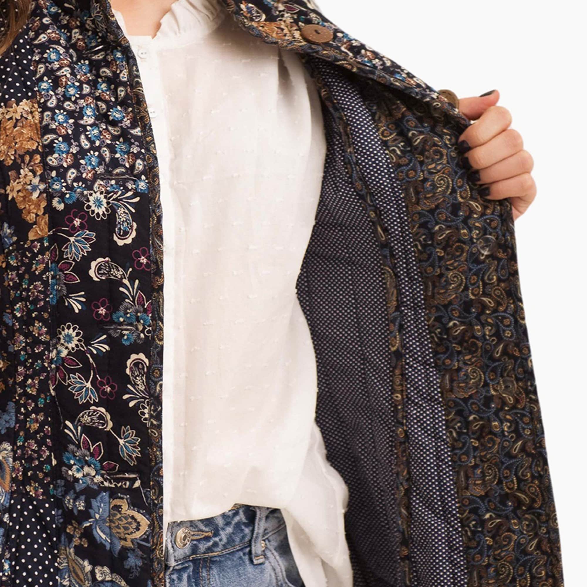 Blue Quilted Patchwork Jacket, Custom Boho Blazer, Patchwork Fairy ...