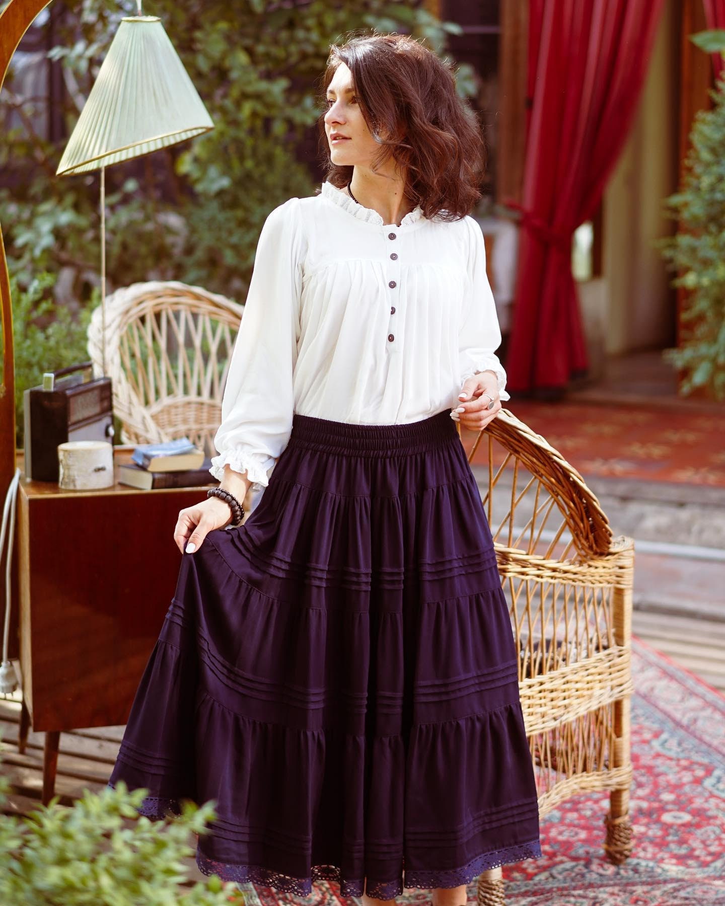Peasant Cotton Dainty Blouse, Pirate Blouse, Shirt Blouse, Work Blouse ...