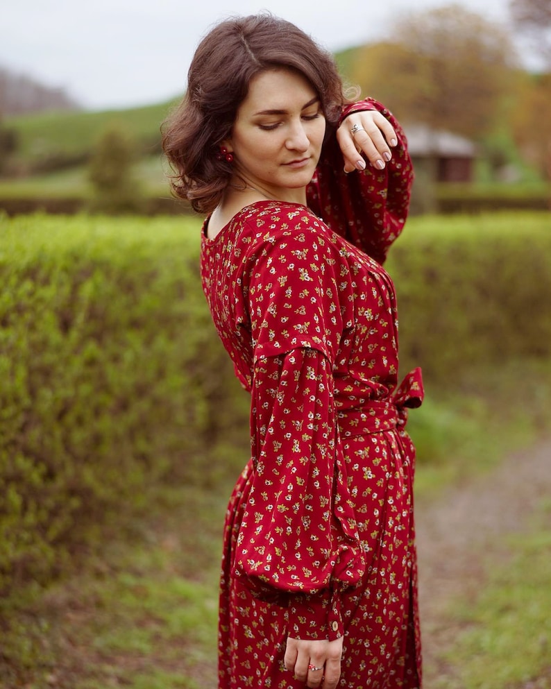 Flower Red Prom Dress Fairy, 80s Prom Dress, Unique Prom Dress, Red ...