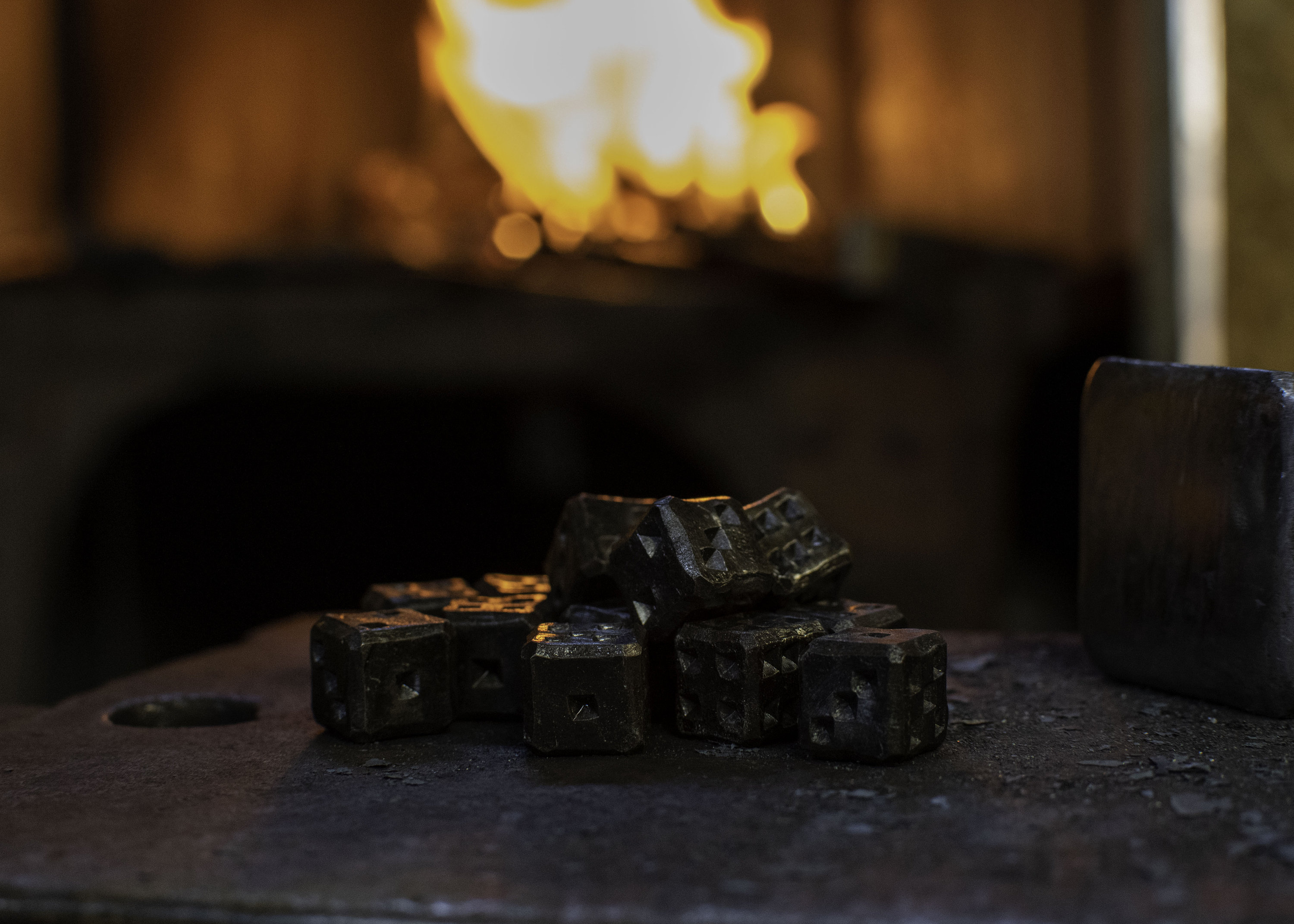 Set of Six Steel Hand Forged Dice Unique Collectible Dice | Etsy
