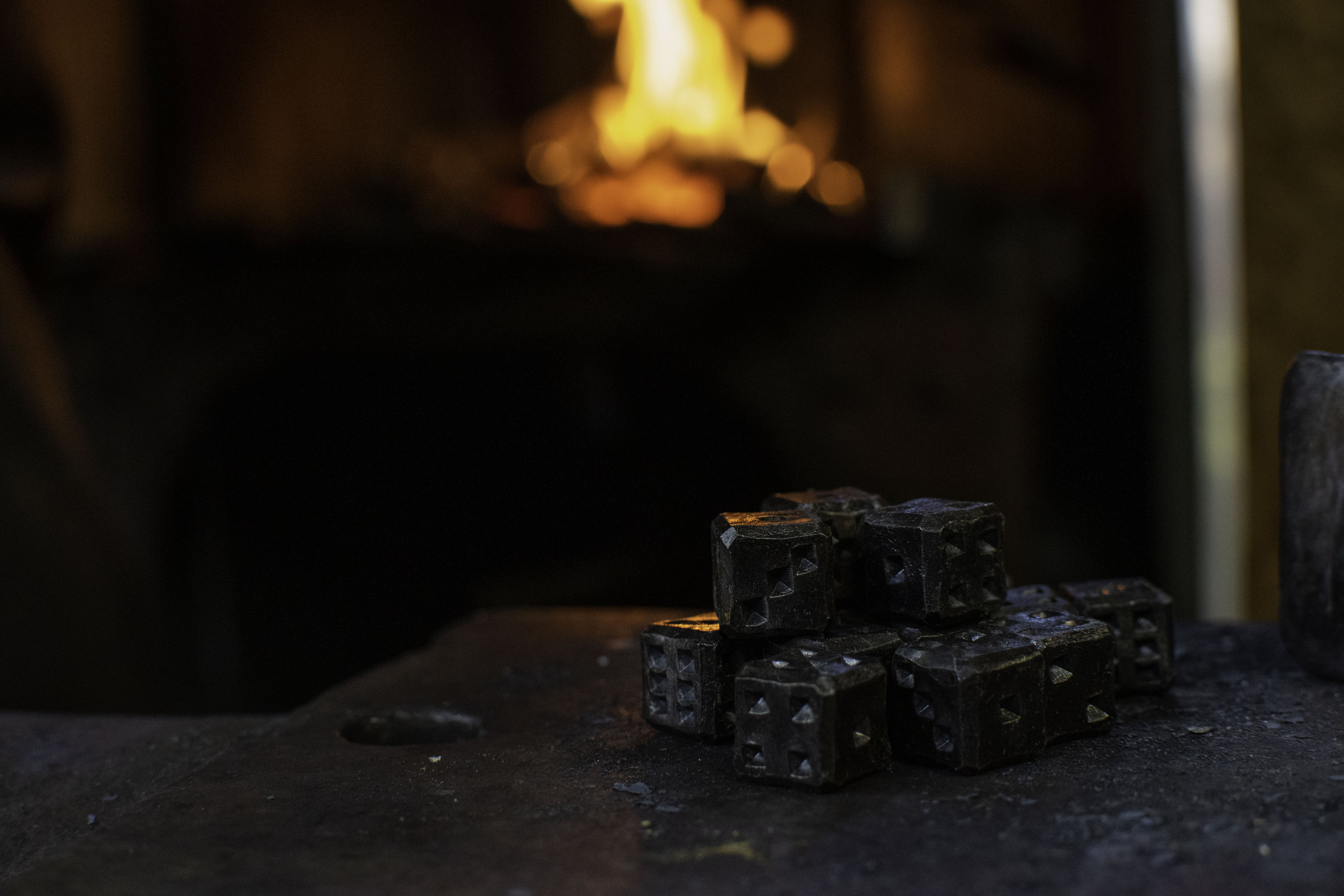 Set of Six Steel Hand Forged Dice Unique Collectible Dice | Etsy