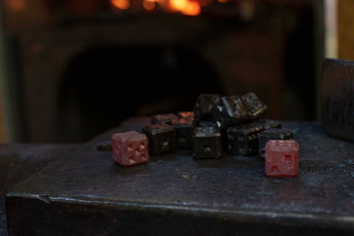 Set of Six Steel Hand Forged Dice Unique Collectible Dice | Etsy
