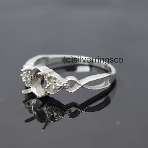 Prong Setting Semi Mount Ring, 5x7mm Oval Semi Mount Ring, Wedding Ring ...