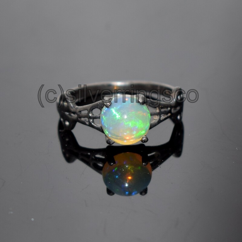 Opal Silver Ring - Etsy