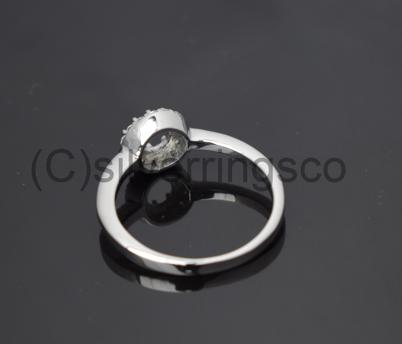 9k Gold Semi Mount Ring, 5mm Round Semi Mount, Prong Setting Semi Mount ...