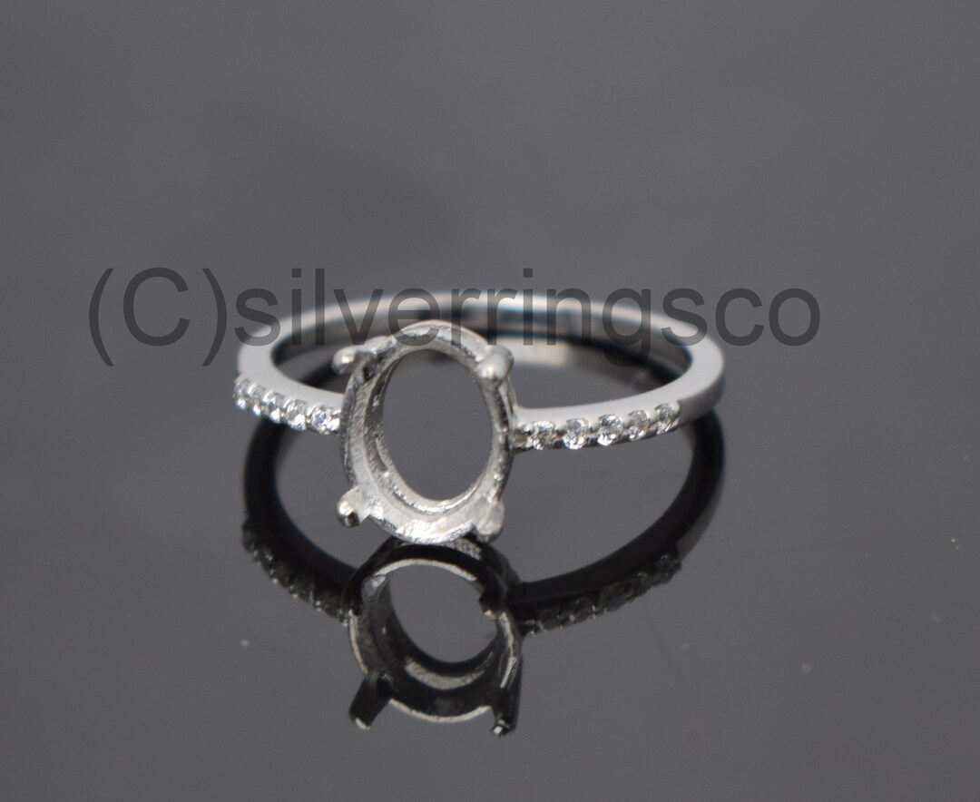 7x9mm Oval Semi Mount Ring Personalized Wedding Ring 925 - Etsy