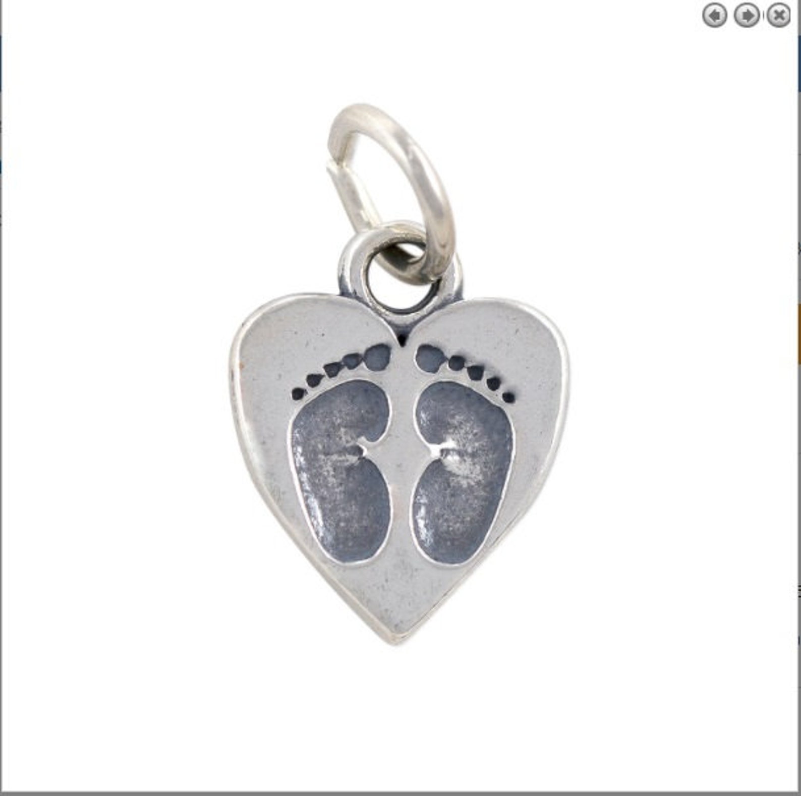 Sterling Silver Baby Feet Imprint Baby Footprints Heart - Etsy