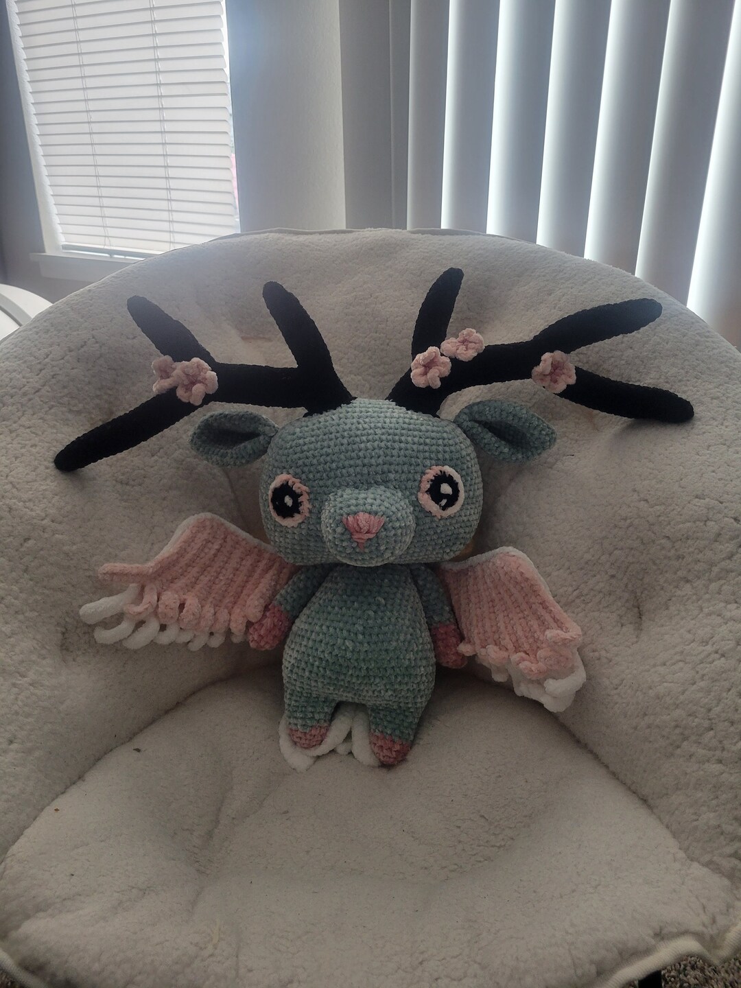 Crochet Deer Kawaii Angel Deer Flower Deer With Wings - Etsy