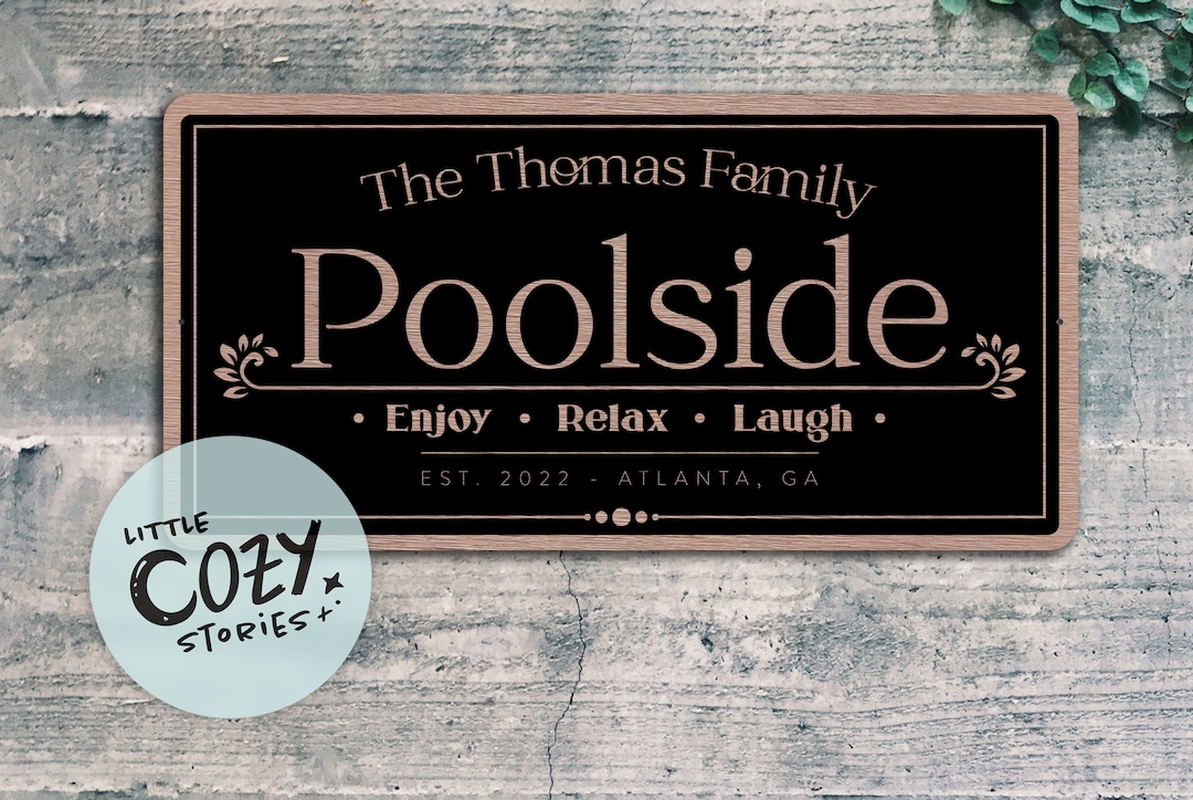 Custom Family Name Poolside Sign | Poolside Sign | Pool and Bar Sign ...
