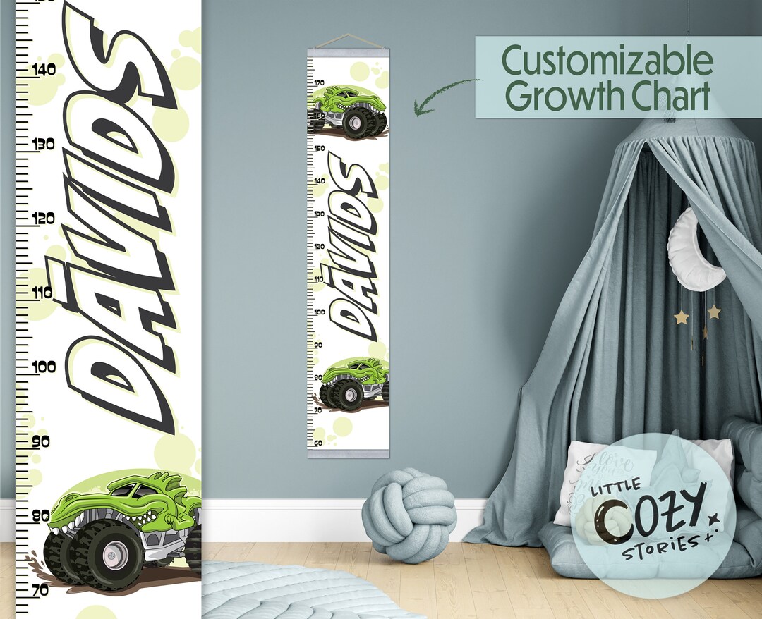 Monster Truck Themed Growth Chart Monster Truck Growth Chart Banner ...