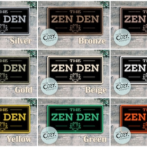 The Zen Den Sign | Custom Yoga Sign | Custom Lotus Sign | Meditation ...