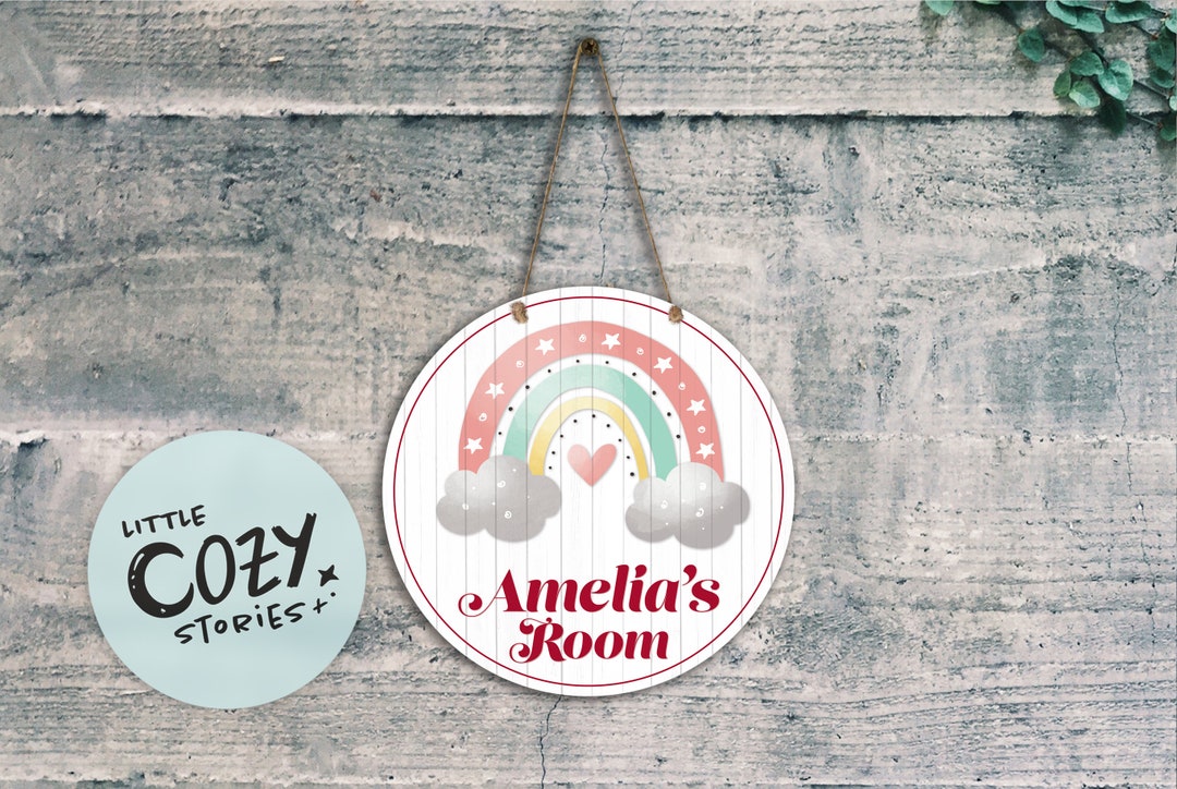Custom Rainbow Kids Door Sign: Girl Nursery Decor, Metal Wall Art - Etsy
