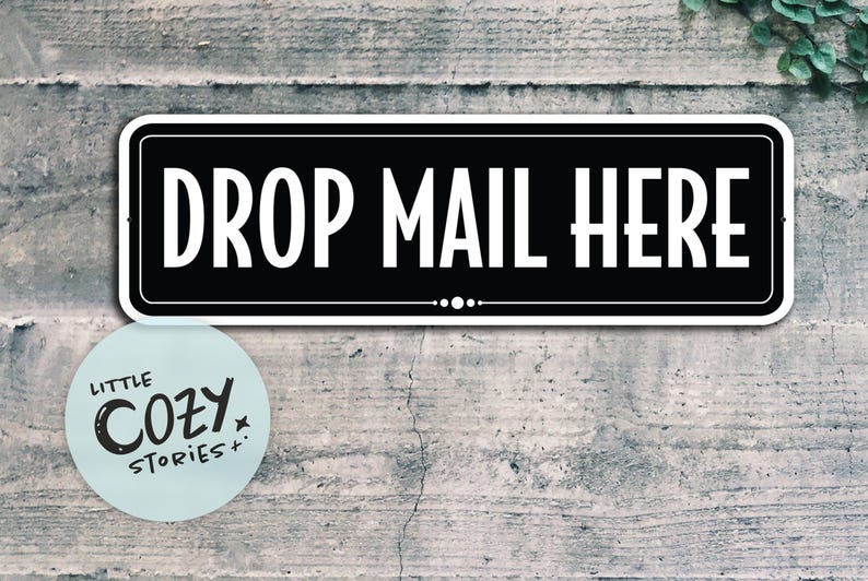 Custom Drop Mail Here Sign | Modern Metal Mailbox Plaque - Etsy