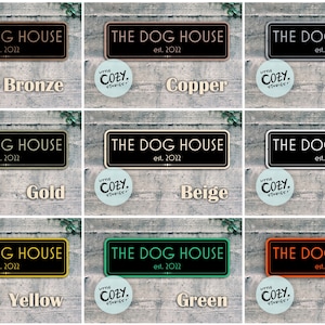 Custom Dog House Sign: Brushed Metal Plaque, Indoor/outdoor Pet Decor ...