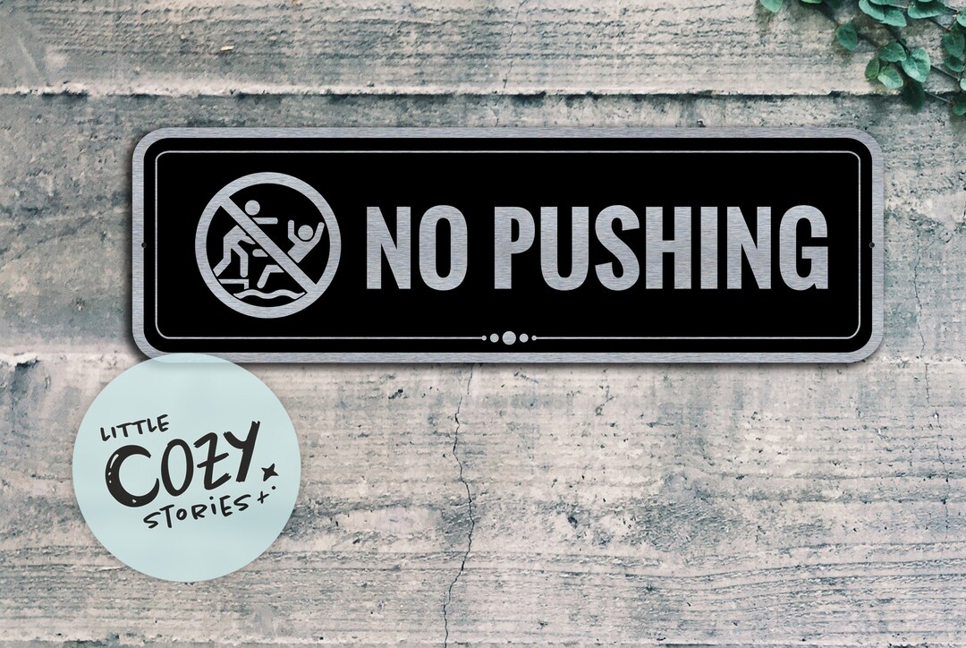 Custom 'no Pushing' Swimming Pool Sign: Modern Metal Plaque - Etsy