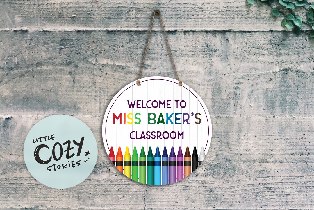 Custom Crayon Teacher Sign | Crayon Door Sign | Classroom Sign | Wall ...