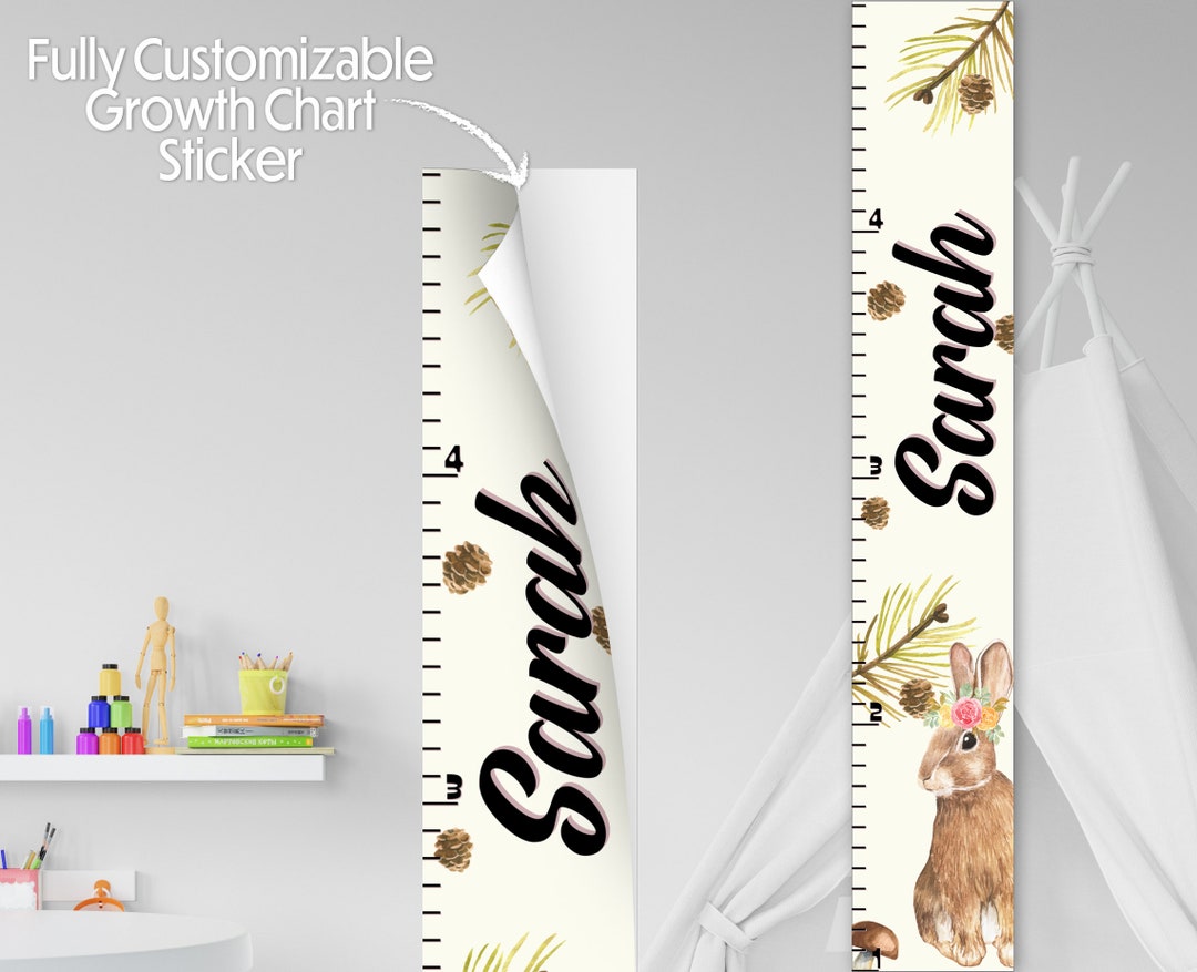 Custom Woodland Themed Growth Chart Sticker | Growth Chart | Custom ...