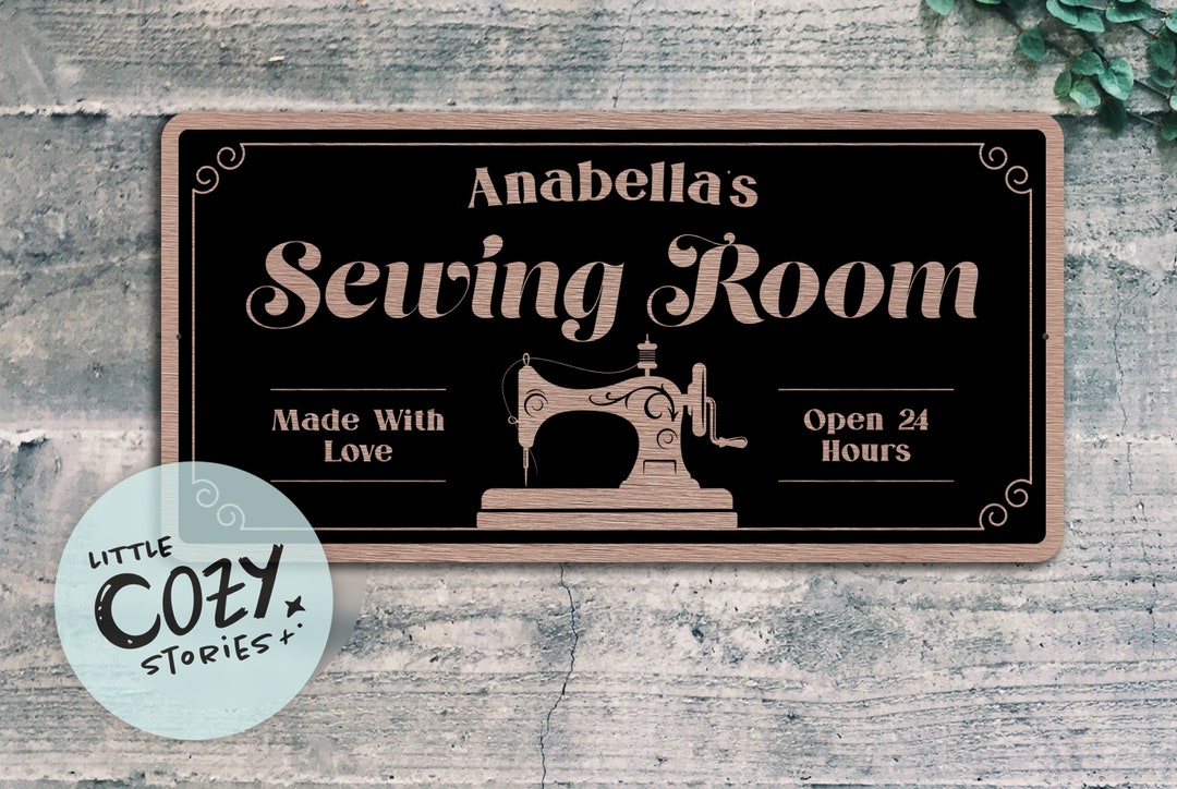 Custom Sewing Room Sign | Custom Name Sign | Made With Love Sign ...