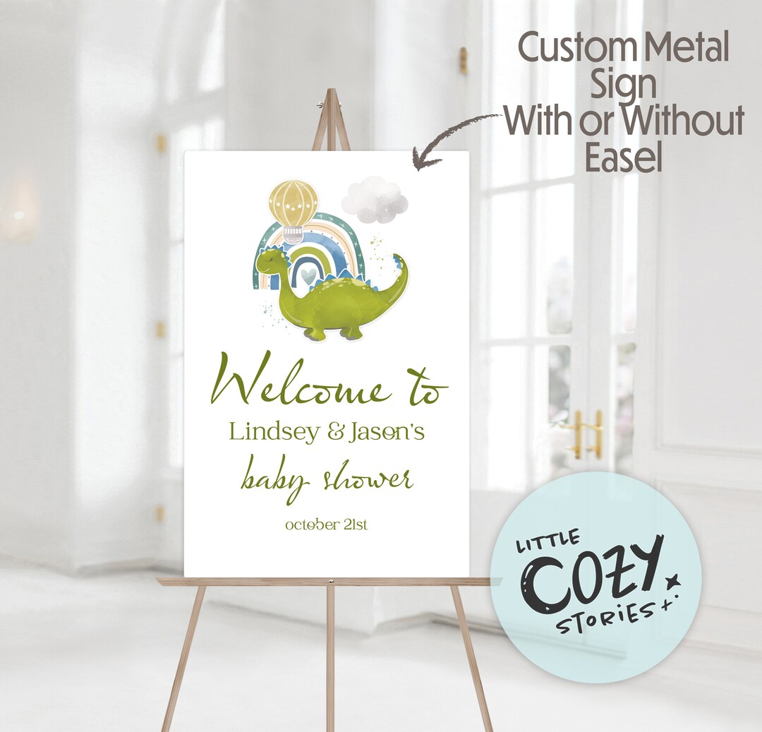 Custom Baby Shower Welcome Sign Personalised Metal Baby Shower Sign ...