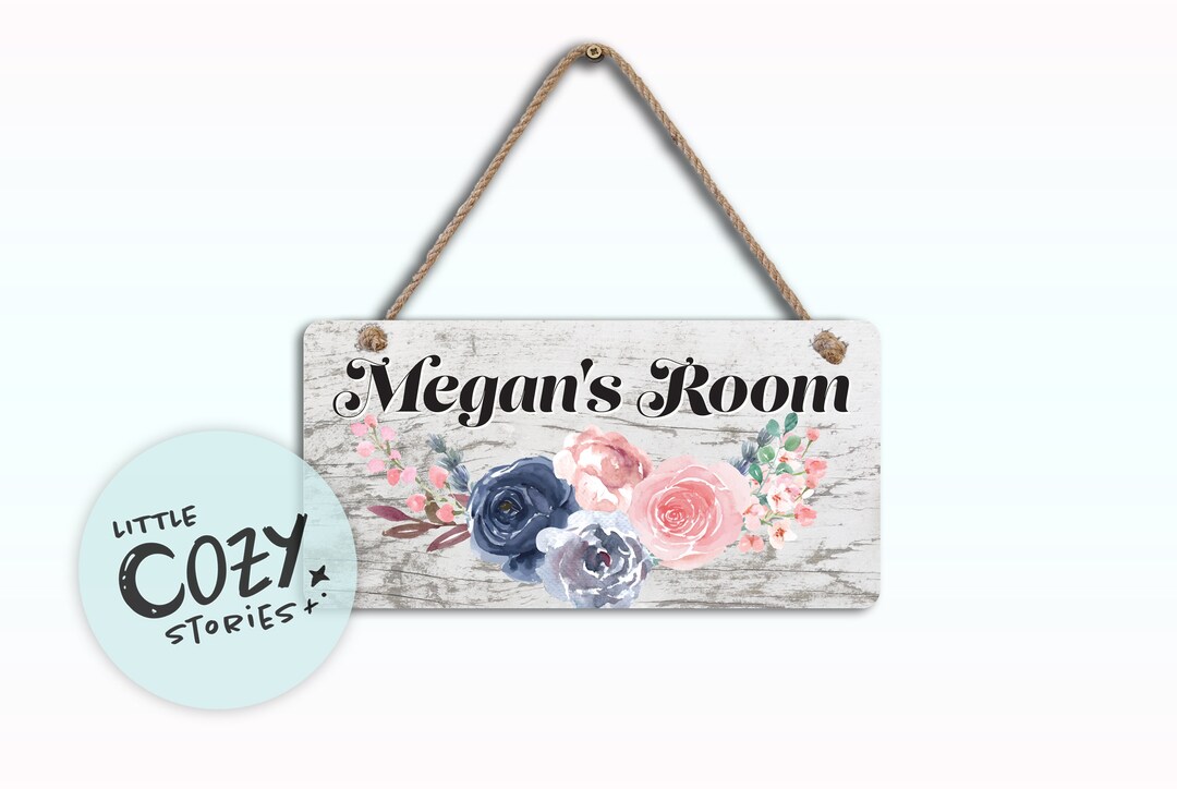Custom Floral Watercolor Metal Door Sign: Nursery Decor - Etsy