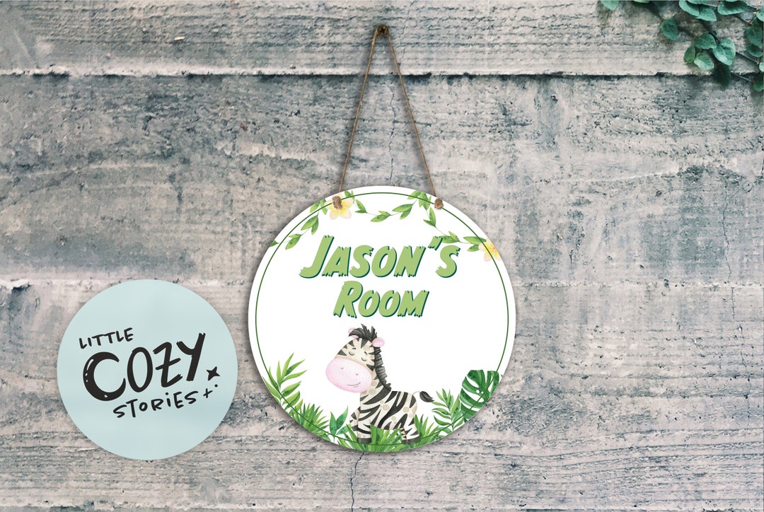 Custom Zebra Nursery Sign: Safari Jungle Metal Door Plaque - Etsy