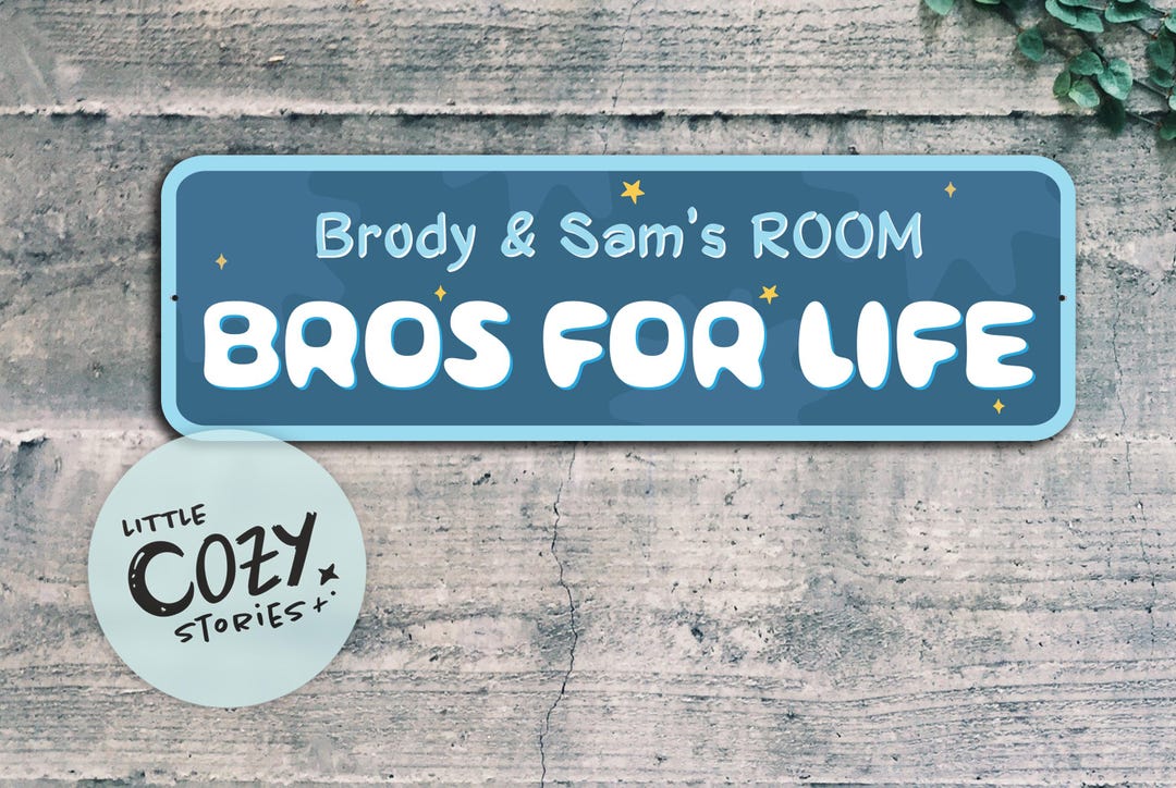 Bros Forever Room Sign - Personalized Metal Nameplate for Boys Room ...