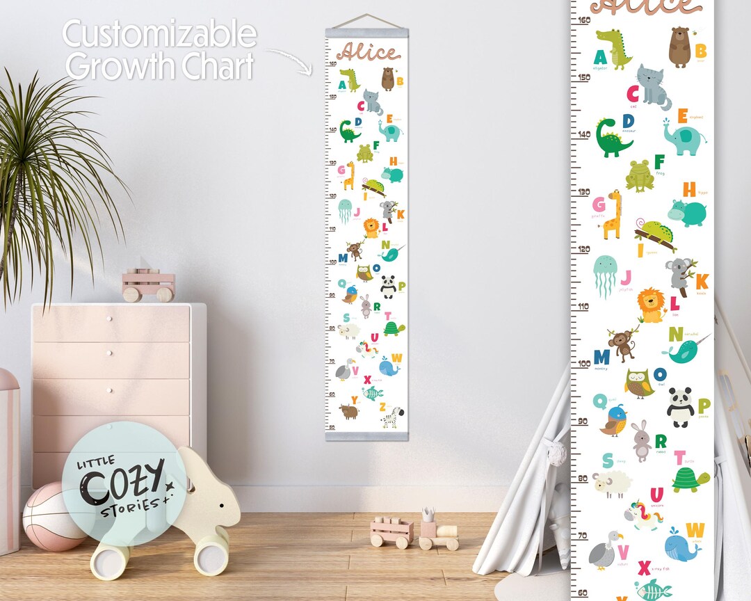 Educational Animal Growth Chart for Kids | Personalized Nursery Decor ...