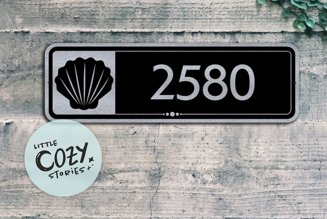 Seashell Address Sign: Custom Metal House Numbers, Weatherproof Decor ...