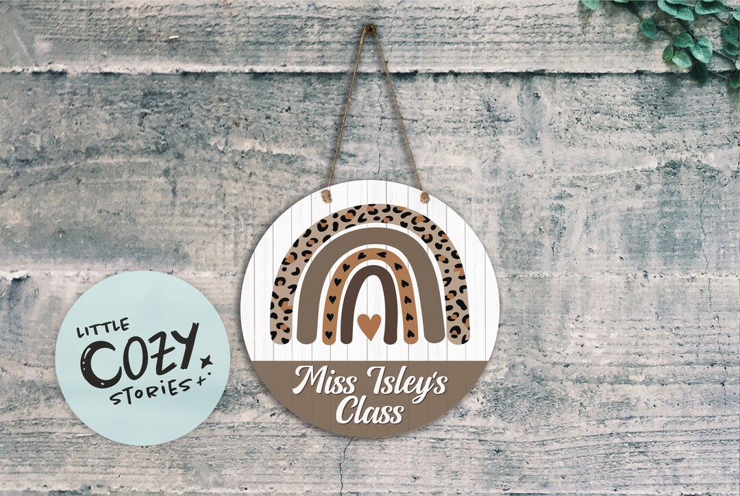 Custom Teacher Rainbow Themed Sign Teacher Door Sign Classroom Sign ...