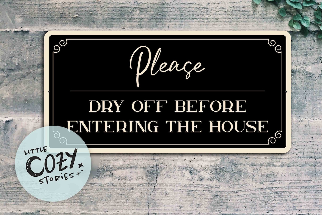 Custom Pool Sign: Please Dry off Before Entering - Modern Metal Plaque ...
