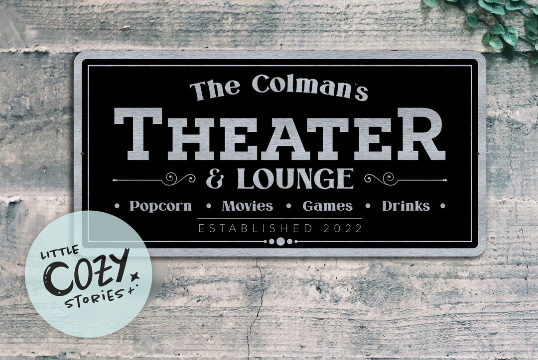 Custom Theater & Lounge Sign: Personalized Man Cave Decor - Etsy