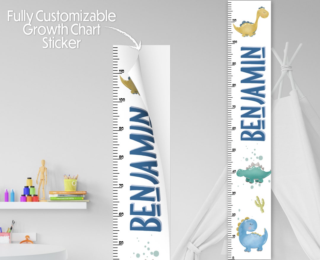 Custom Dino Themed Growth Chart Sticker Growth Chart Custom Growth ...
